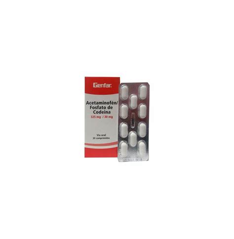 Acetaminofén Codeína 325 Mg 30 Mg Genfar Caja Con 30 Comprimidos