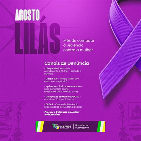 💜 Agosto LilÁs Prefeitura Municipal De Boa Saúde
