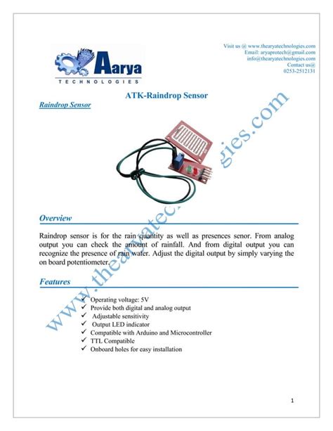 Raindrop Sensor Pdf
