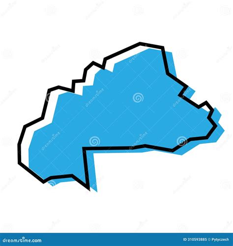 Burkina Faso Simplified Vector Map Stock Vector Illustration Of