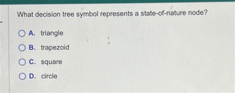 Solved What Decision Tree Symbol Represents A Chegg Com