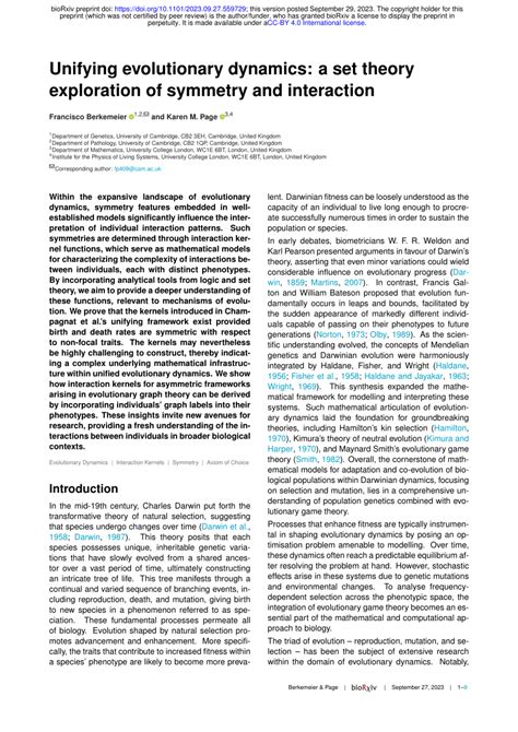 Pdf Unifying Evolutionary Dynamics A Set Theory Exploration Of Symmetry And Interaction