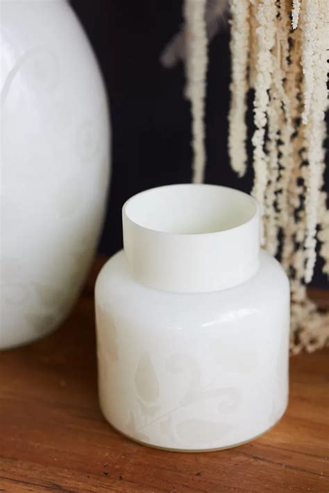 Milky Glass Etched Vase Terrain