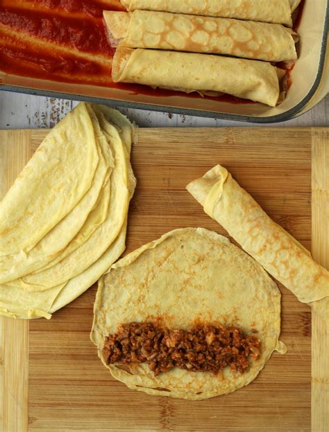 Italian Crepes Crespelle With Meat Filling Mangia Bedda