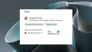 Chrome Update Failed With Error Codes Etc