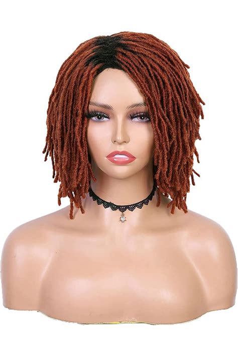 Wignee Short Dreadlock Wig Braided Wigs For Black Women Ombre Orange