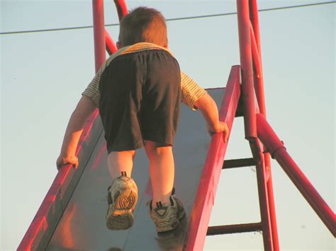 Free Photo Up The Slide Blue Plastic Playgrounds Free Download