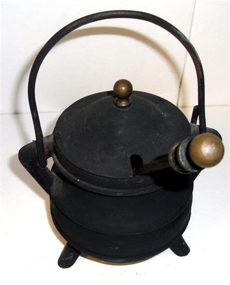 Vintage Cast Iron Fire Starter Pot Antique Smudge Pot