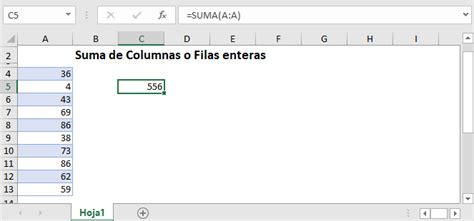 Suma De Columnas O Filas Enteras En Excel Automate Excel