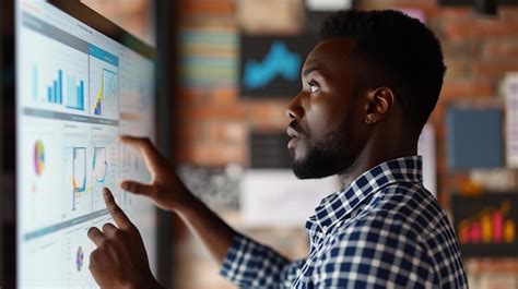 Premium Photo An African American Man In A Tech Office Presenting