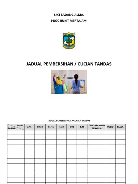 Jadual Pembersihan Tandas Pdf