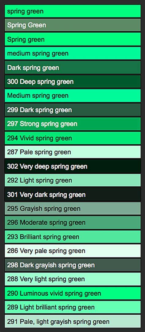 Spring Green Color Code Princess Peterman