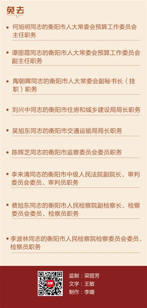 图衡阳市人大常委会决定任免一批领导干部（附名单）