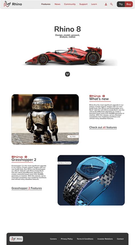 Unofficial Rhino 8 Website Redesign Attempt Serengeti Rhino WIP