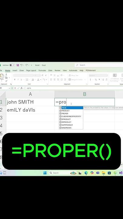 🔥 Proper Function Excel Exceltips Excelshorts Properfunction