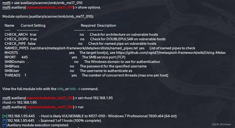 Kali Linux 学习日记5 Ms17010kali Msf主机发现 Csdn博客