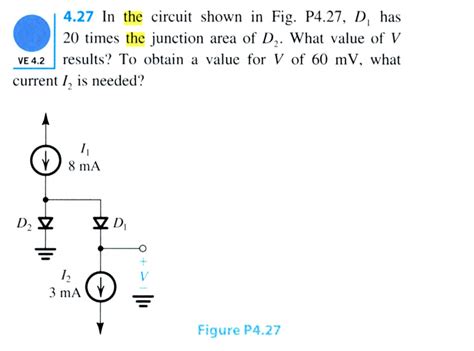 Solved 4.27 In the circuit shown in Fig. P4.27, D1 has 20 | Chegg.com