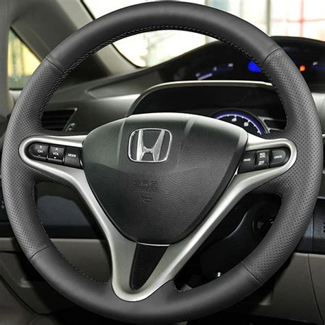 Tampa Costurada M O Do Volante Do Carro Honda Fit Jazz City 2009 2013