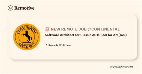 Hiring Software Architect For Classic Autosar For An Iasi Continental