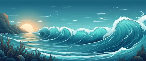 Sunset Over Ocean Waves Free Download Ai Scribbles