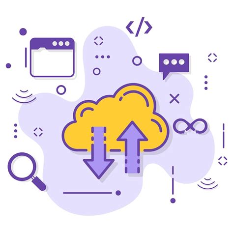 Premium Vector Cloud Data Sync Sign Storage Transfer Service Vector