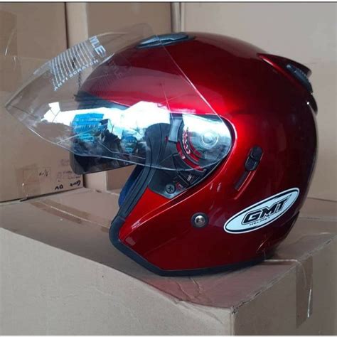 Jual Helm Sepeda Motor Half Face Double Visor GMT Original Helm Pria