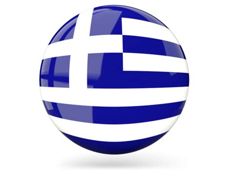 Glossy Round Icon Illustration Of Flag Of Greece