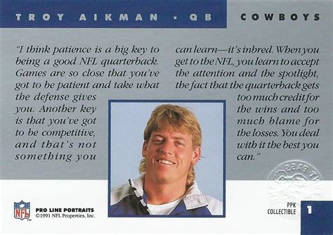 1991 Pro Line Portraits Punt Pass And Kick 1 Troy Aikman Trading