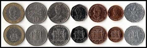 Set 7pcs Jamaica Coins Sets Beautiful Africa 100 Real And Original