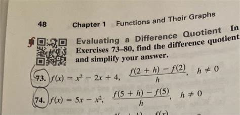 Solved 48 Chapter 1 Functions And Their Graphs Evaluating A