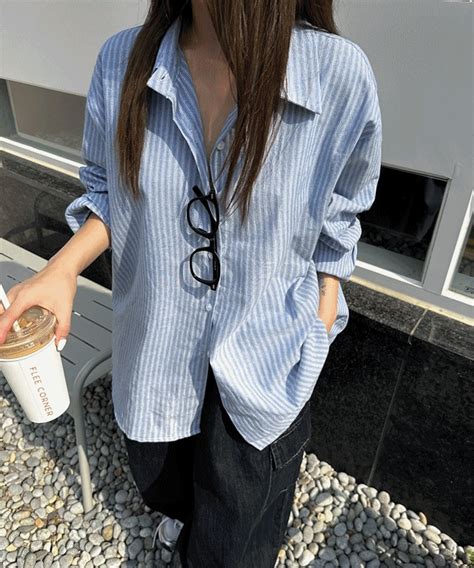 프린 스트라이프 셔츠 단가라 긴팔 Y2k 유니크 빈티지 스트릿 남방 오버핏셔츠 긴팔셔츠 가을옷 단가라셔츠 스트라이프셔츠 줄무늬셔츠 줄무늬 단가라오버핏셔츠 긴팔셔츠 루즈핏