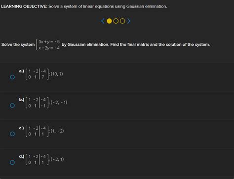 Solved LEARNING OBJECTIVE Solve A System Of Linear Chegg