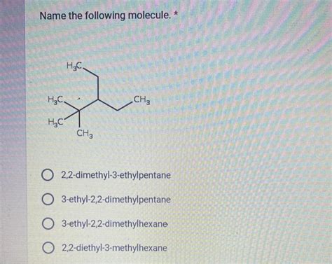 Solved Name The Following Molecule ∗