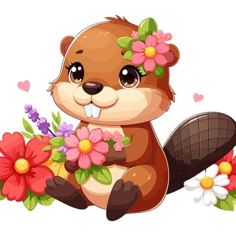 Premium Vector Cute Beaver Vector Cartoon Illustration