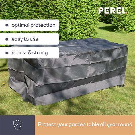 Perel Ocgs Xl Protective Cover For Garden Set Grey Rectangular 285 Cm X 180 Cm X 95 Cm