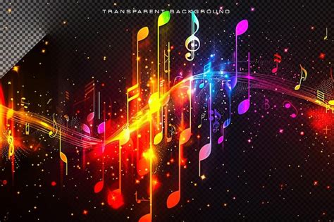 Premium PSD Colorful Glowing Music Spectrum Visualizer In Transparent