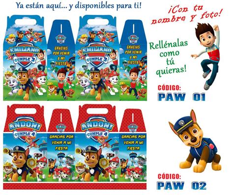 Cajas Dulceros Personalizados Paw Patrol Patrulla Canina 1200 En