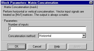 Matrix Concatenation Simulink Reference
