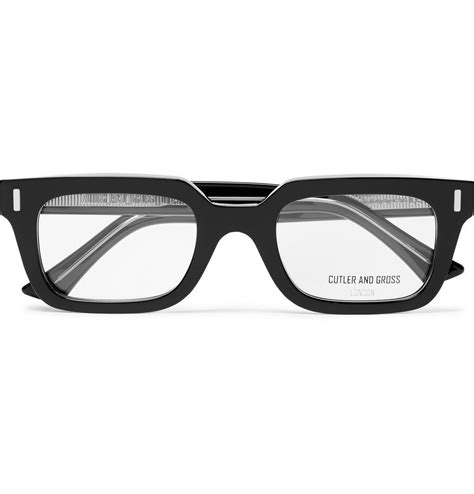 Cutler And Gross Square Frame Acetate And Silver Tone Optical Glasses