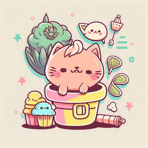Premium AI Image Adorable Sketches Top Print