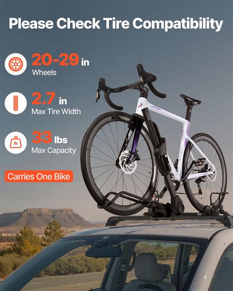 Vevor Roof Top Bike Rack 33 Lbs 24 To 36 Inches