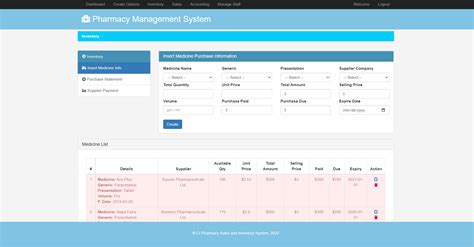 Pharmacy Sales And Inventory System In PHP Using CodeIgniter Framework Free Source Code