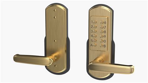 Push Button Door Lock Gold 3d Model 34 3ds Blend C4d Fbx Max