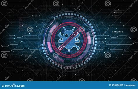 Antivirus Cyber Security Virus Detect Symbol Digital Concept 3d