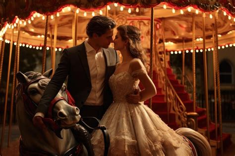 Premium Photo A Loving Couple Sharing A Kiss While Enjoying A Ride On