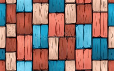 Colorful Abstract Pattern Of Interlocking Wooden Blocks In Vibrant