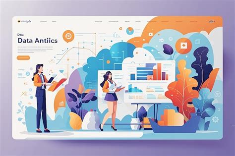 Premium Photo Data Analysis Concept With Characters Can Use For Web