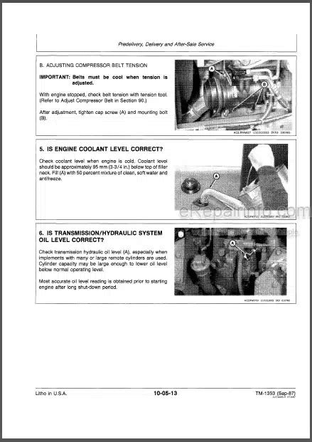 Buy And Download Jd 4050 4250 4450 Technical Manual Tractor Tm1353 Manuals In Pdf