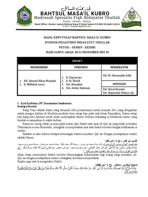 hasil keputusan bmk pp hidayatut thulab 11 des 2022 pdf