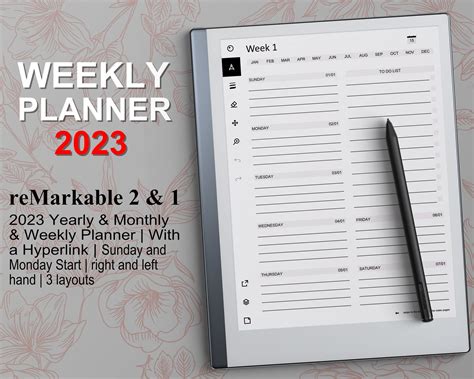 Digital Weekly Planner Free Planner Yearly Goals Monthly Goals
